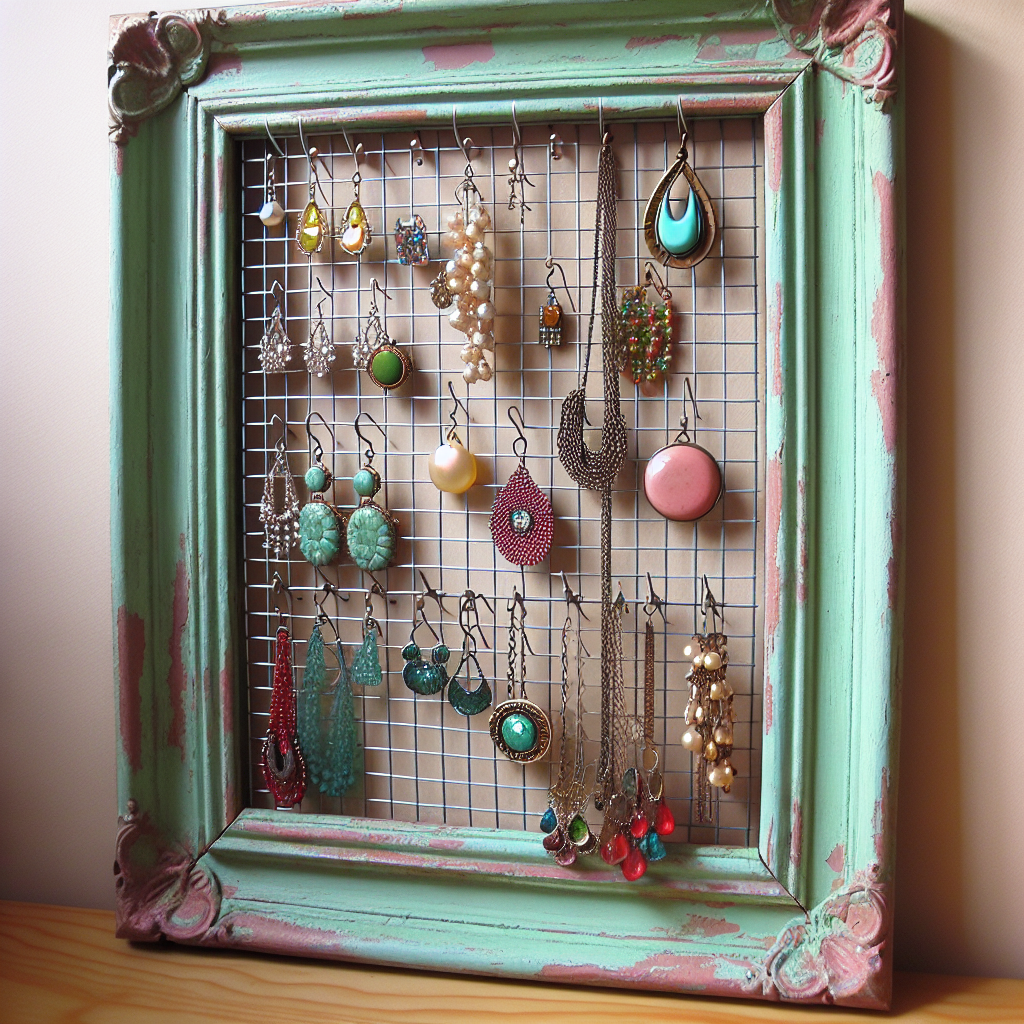 Create a DIY Jewelry Organizer from Old Frames - Styling Homes