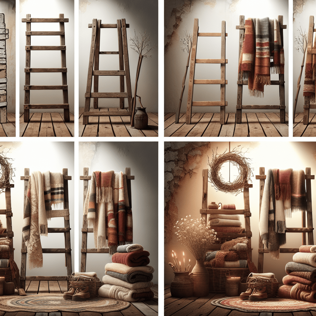 Turn an Old Ladder into a Rustic Blanket Rack - Styling Homes
