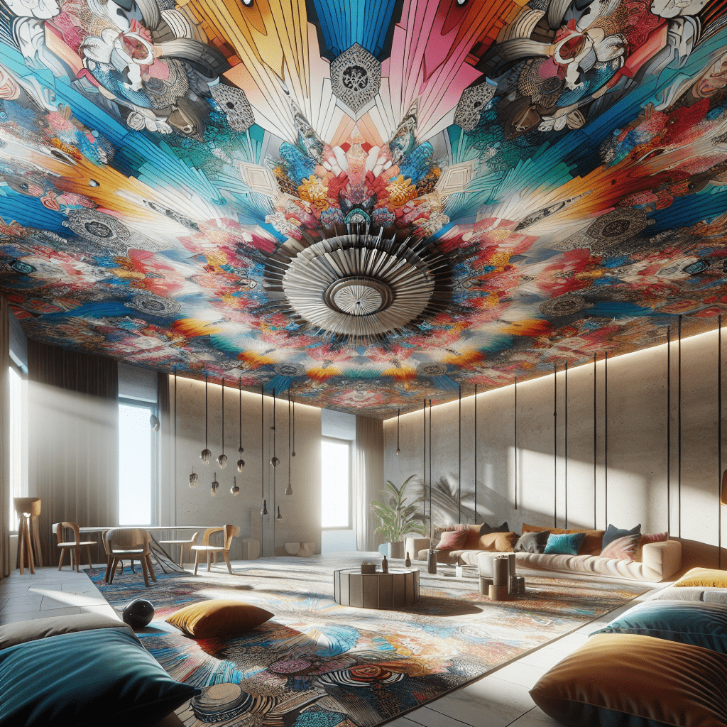 Creating a Statement Ceiling with Color and Texture - Styling Homes